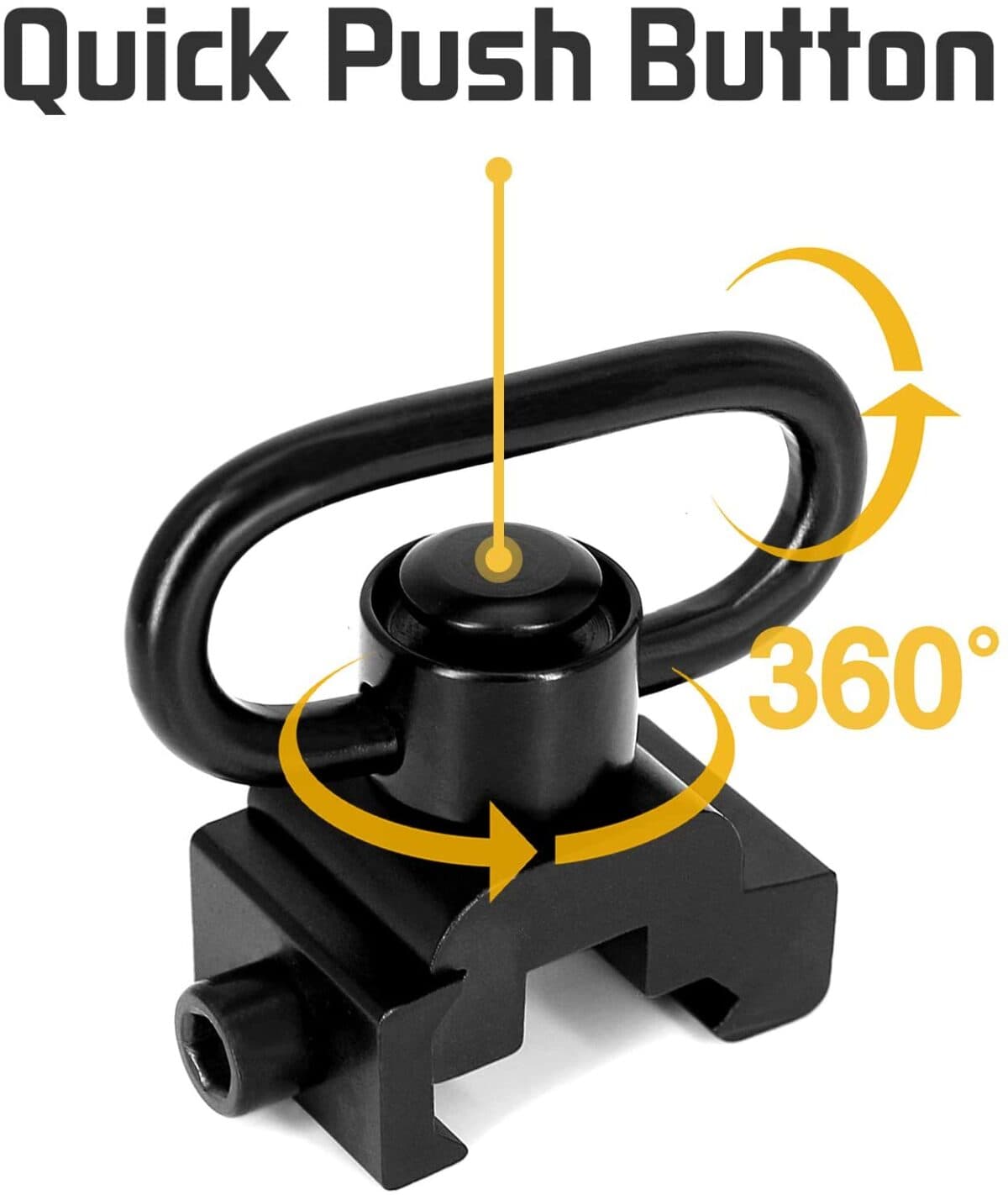AR15/AR10 QD Sling Swivel Mount, Rifle Swivel Quick Release Button QD ...