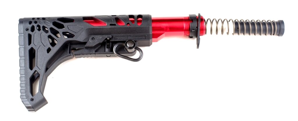 Stock Skeletonized Kit AR with Red Buffer Tube Kit - BlinkTac