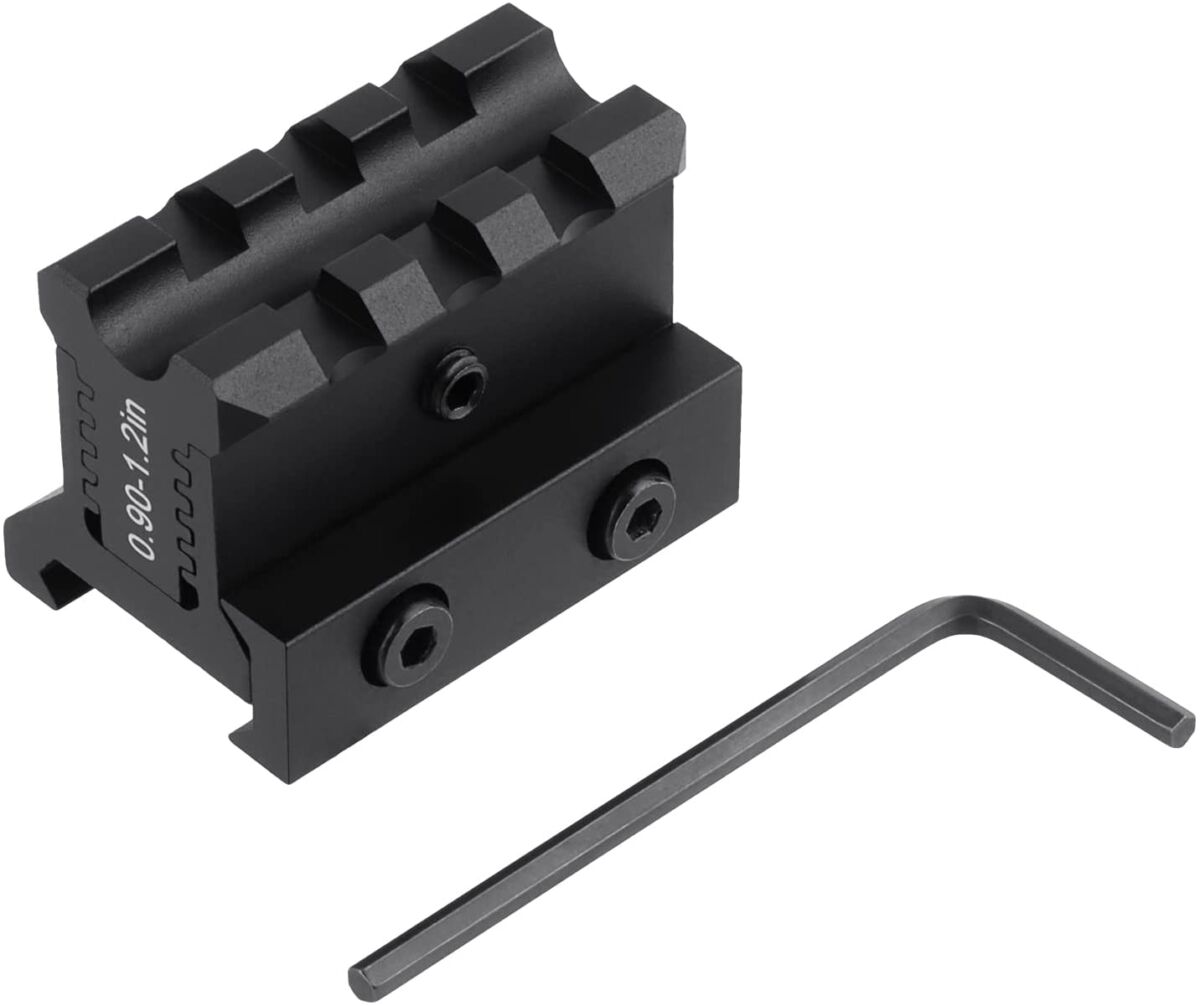 Picatinny Riser Mount Adjustable Height Lockdown 1.57" L|3 Slots, Raise ...