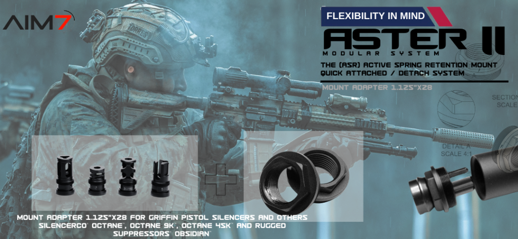 AIM7 ASTER Modular Comp Body + Breek Arms 2BO Double Port Muzzle Brake ...