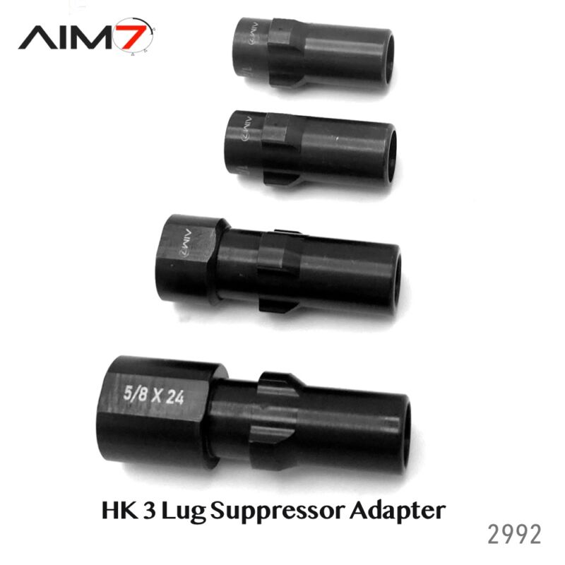 Aim7 HK 3 Lug Suppressor Adapter Steel Black - BlinkTac