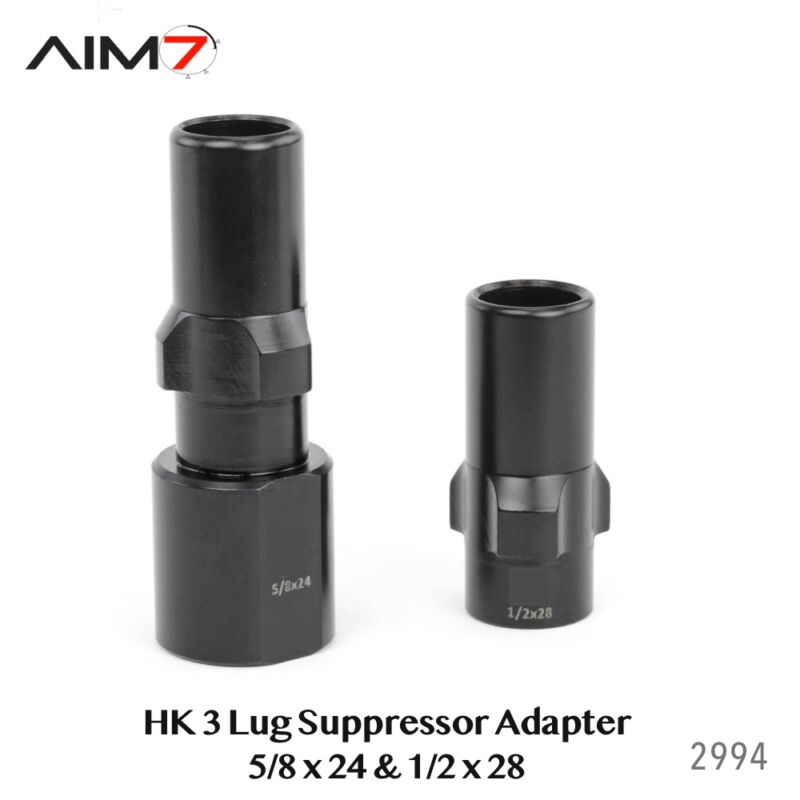 Aim7 HK 3 Lug Suppressor Adapter Steel Black - BlinkTac