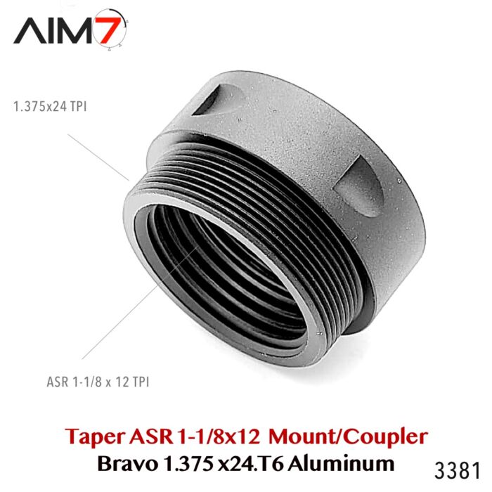 Aim7 Bravo ASR Taper Mount 1- 1/8x12 – Quick Attach Taper Mount (1.375× ...